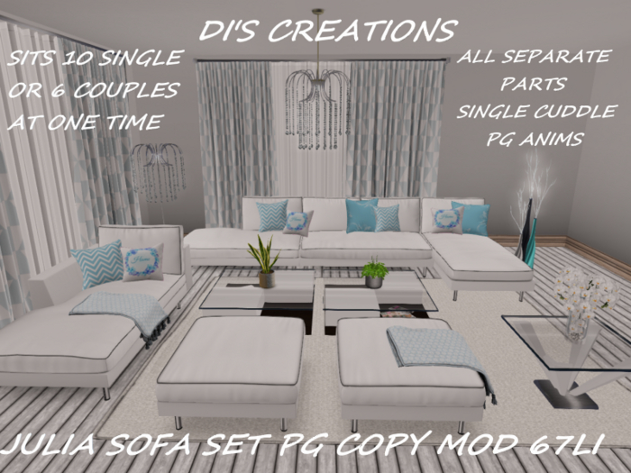Second Life Marketplace Julia Sofa Set Pg